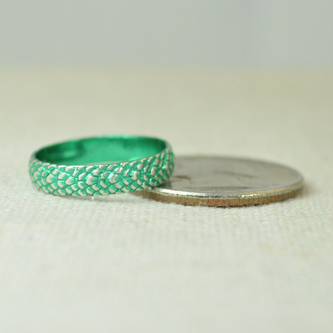 Green Snake Scale Ring Sterling Ring Green Dragon Scale - Etsy