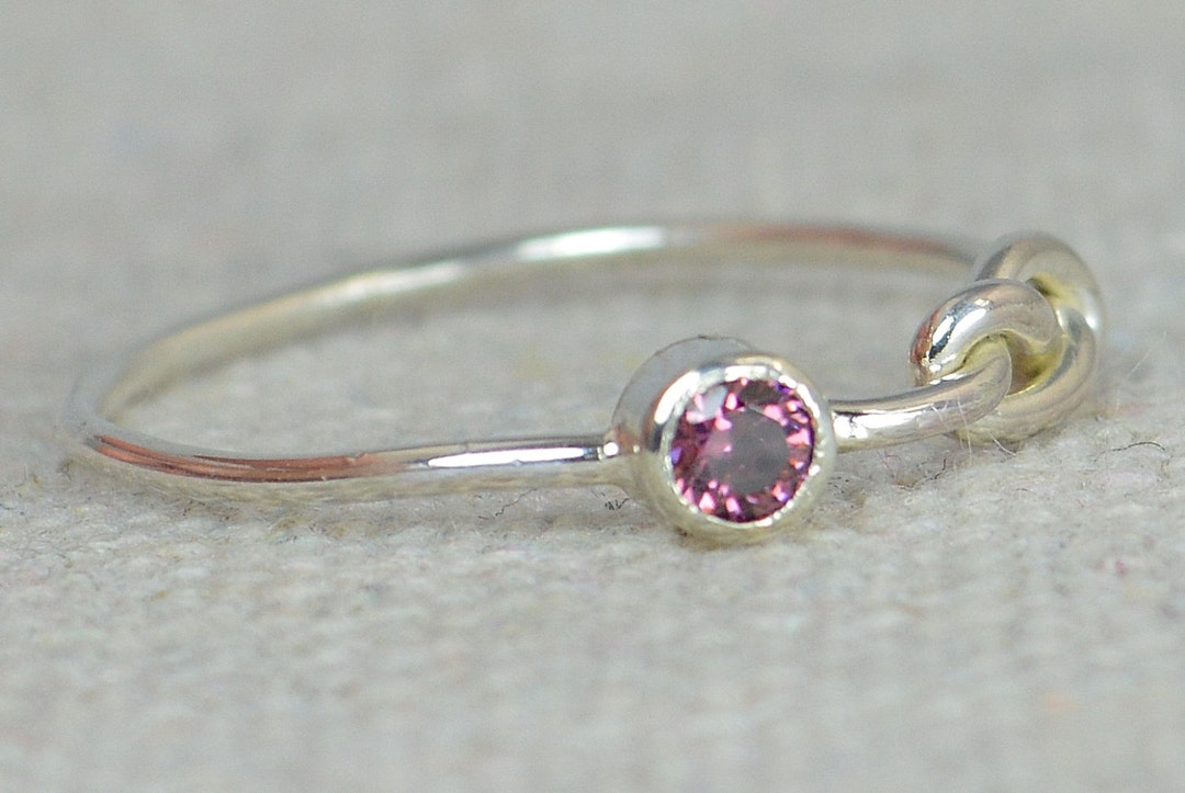 Alexandrite Infinity Ring, Sterling Silver, Stackable Rings, Mother's ...