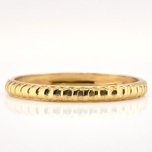 Solid Gold Coin Edge Pattern Ring, 2.5mm,bohemian, Rustic Wedding Ring ...
