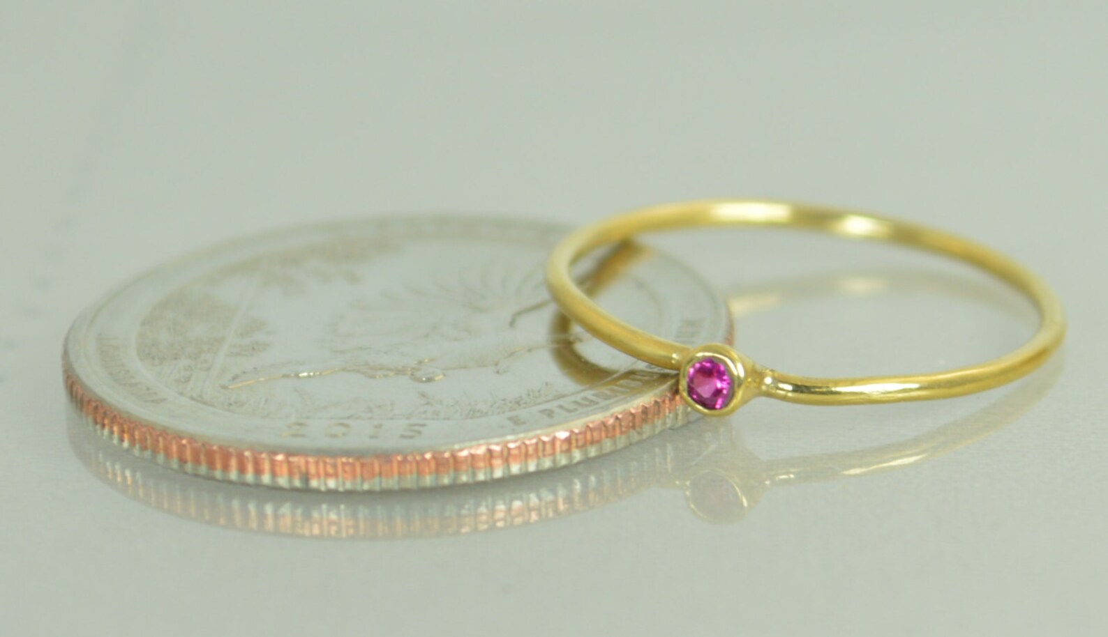 Tiny Ruby Ring Ruby Stacking Ring Solid 14k Gold Ruby Ring | Etsy