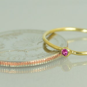 Tiny Ruby Ring, Ruby Stacking Ring, Solid 14k Gold Ruby Ring, Ruby Mothers Ring, July Birthstone ...