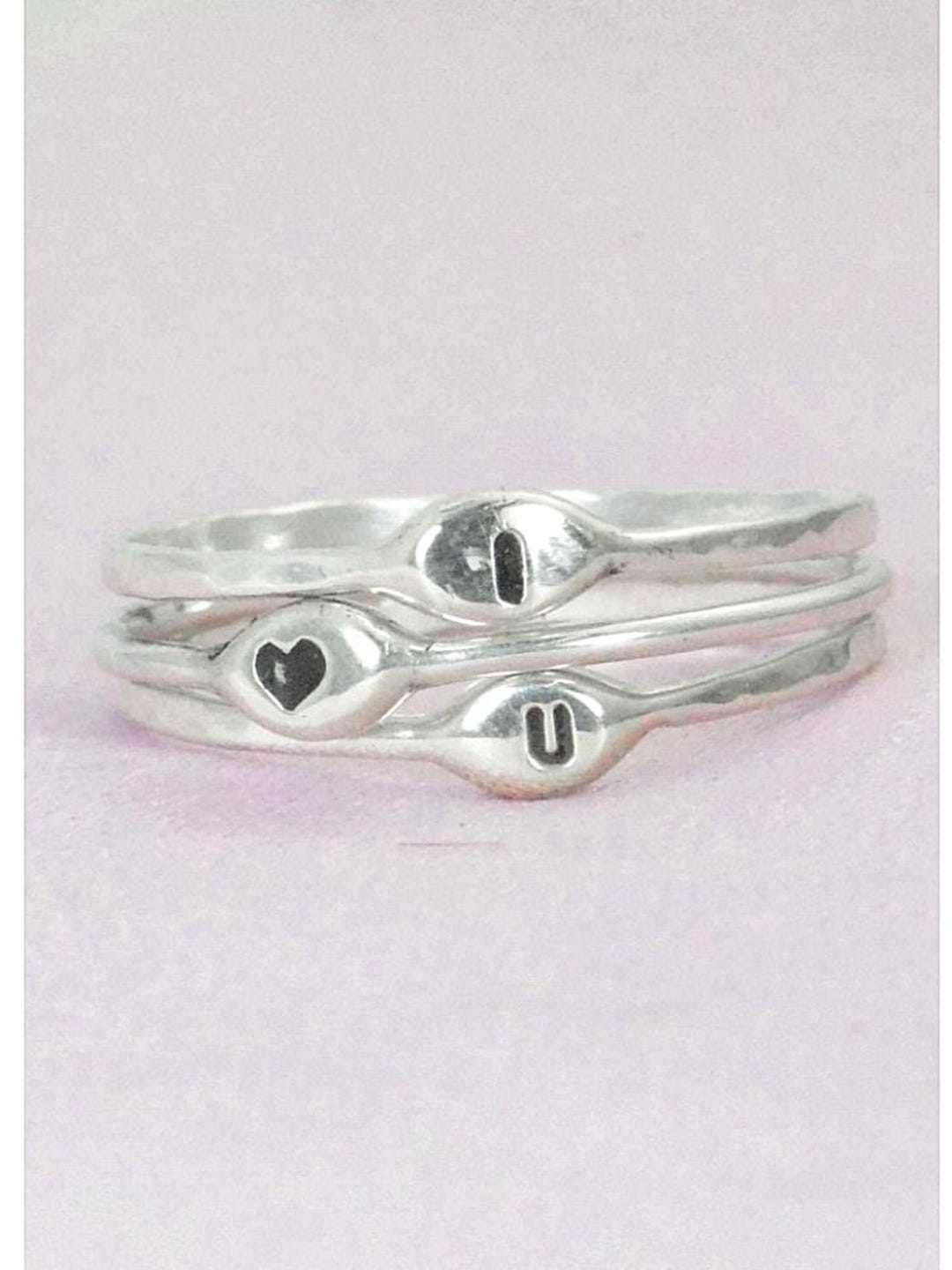 I Love You Rings, Gift for Her, Promise Ring, Promise Rings, Initial ...