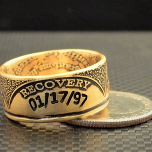 AA Ring, Sobriety, AA Anniversary, Alcoholics Anonymous, Coin Ring, AA ...