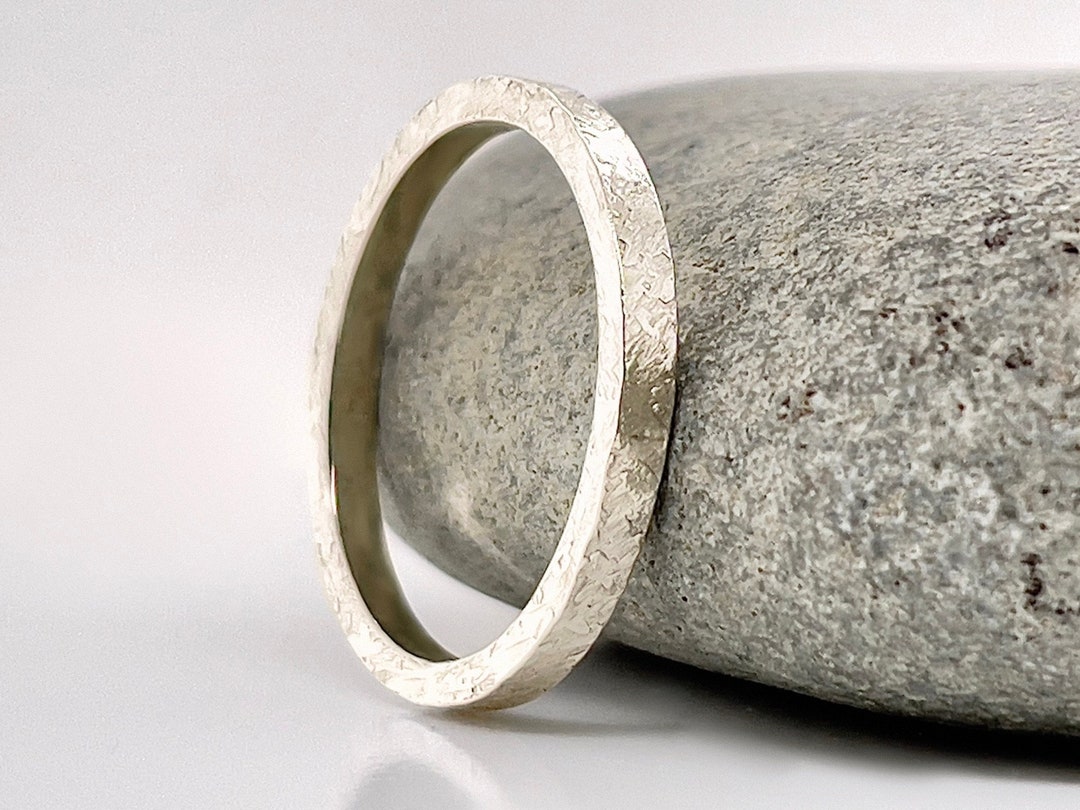 2mm Solid Platinum Raw Silk Finished Band, Platinum Wedding Ring, 950 ...
