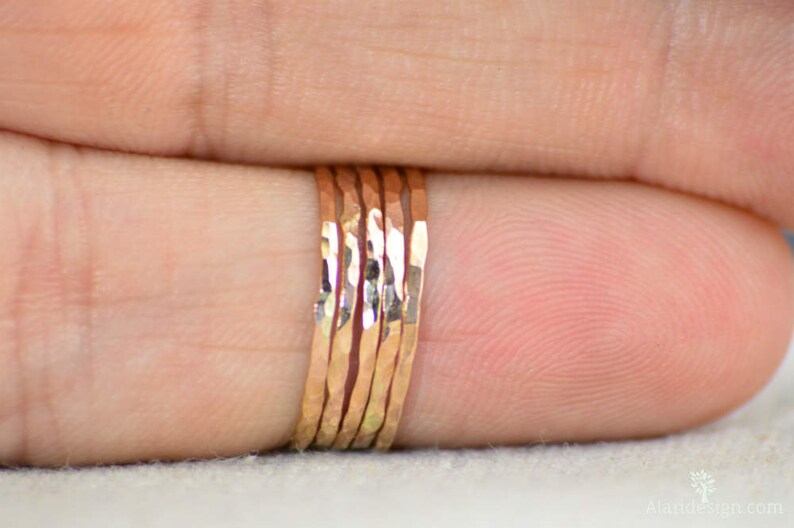 Rose Gold Ring Stack Ringsimple Ringrose Gold Bandthin - Etsy