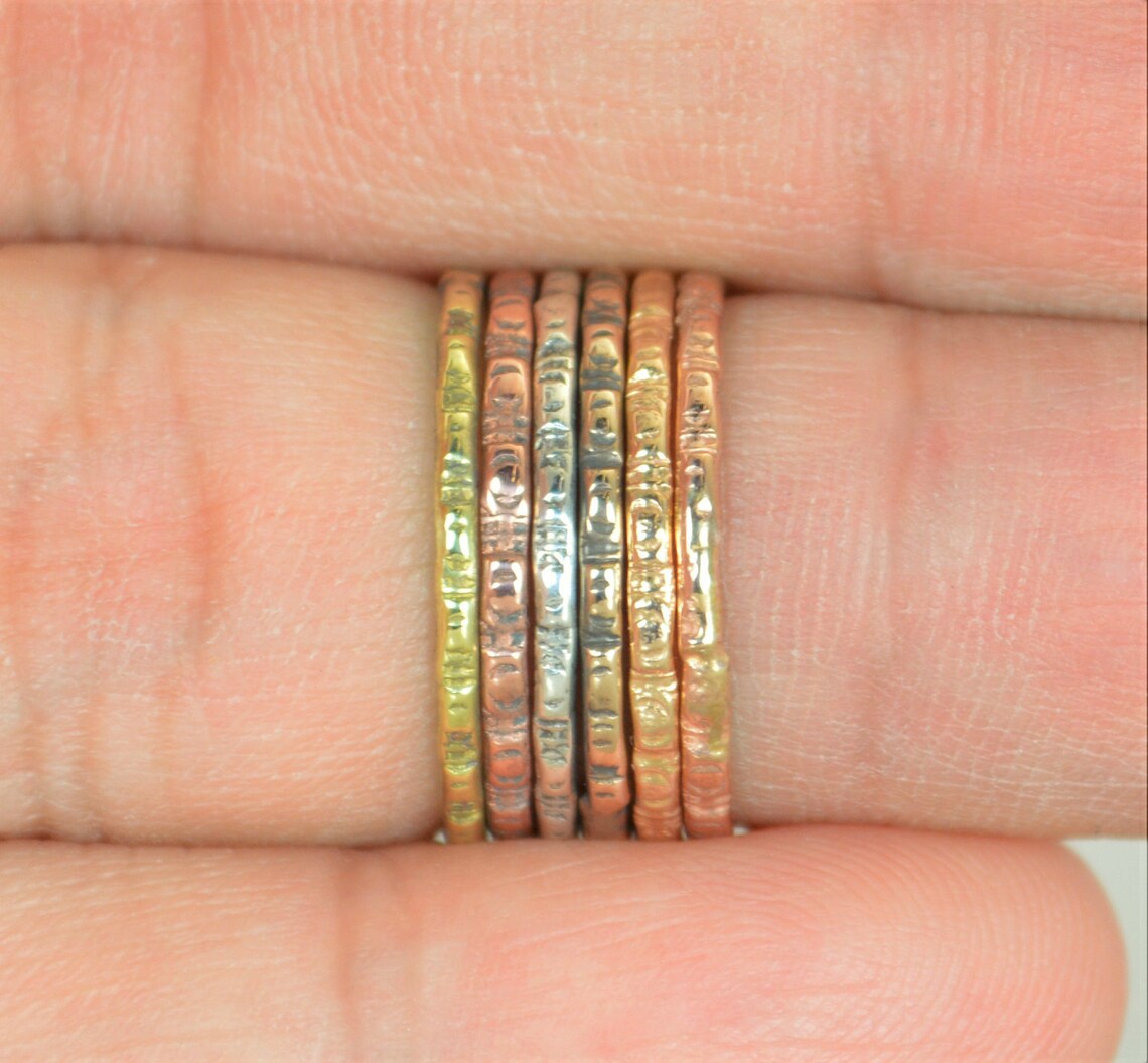 Bohemian Stacking Rings Boho Rings Tribal Rings Ripple - Etsy