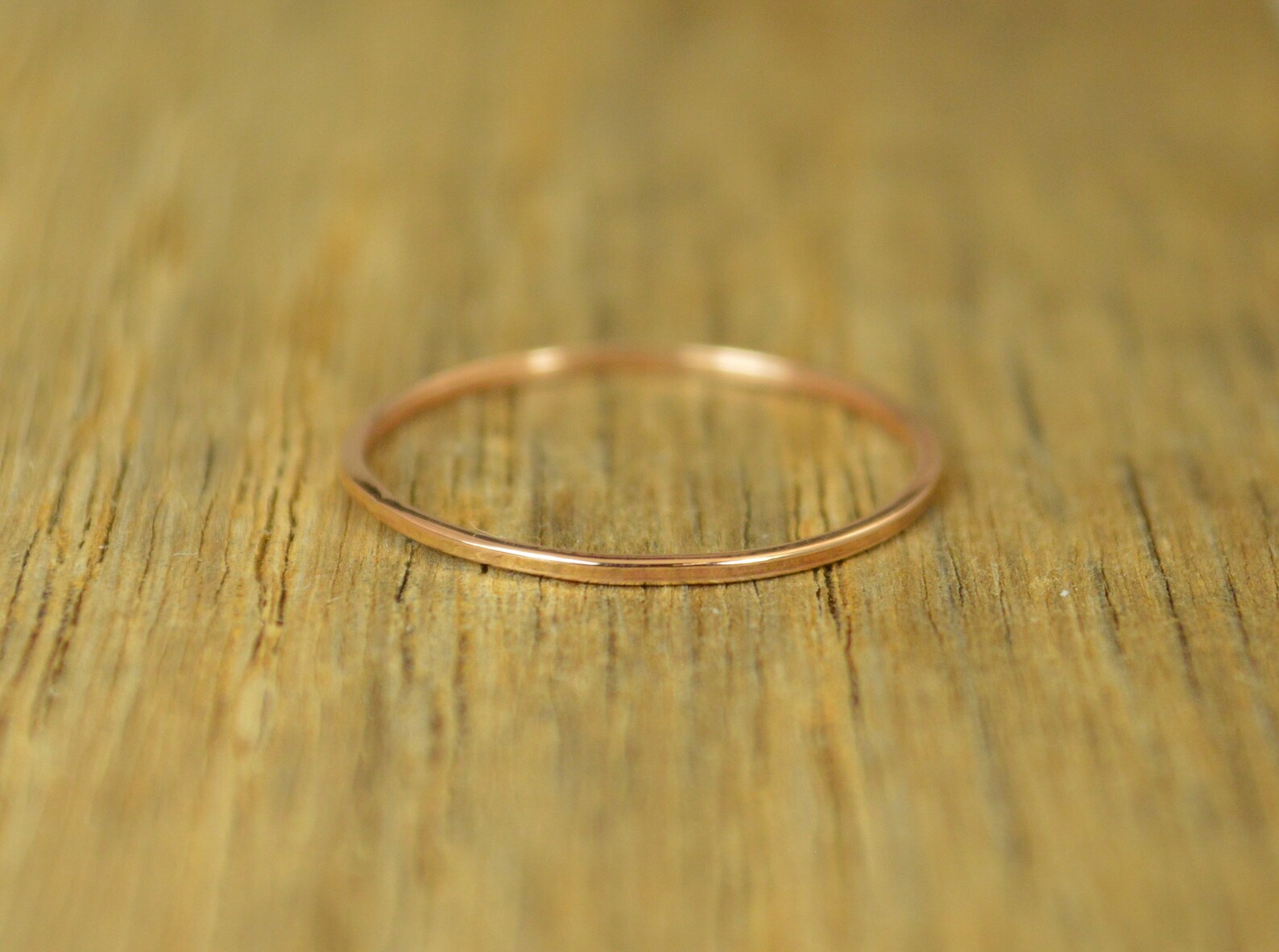 Solid 14k Rose Gold Square Ring Smooth Stacking Ring Minimal - Etsy