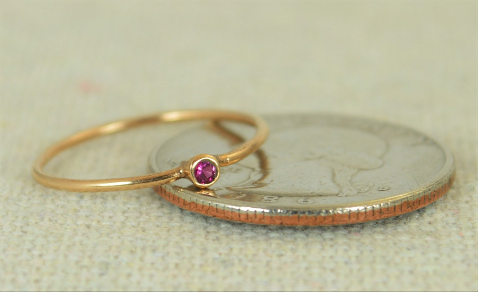 Tiny Ruby Ring Ruby Stacking Ring Rose Gold Filled Ruby - Etsy Canada