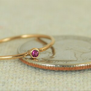 Tiny Ruby Ring Ruby Stacking Ring Rose Gold Filled Ruby - Etsy Canada