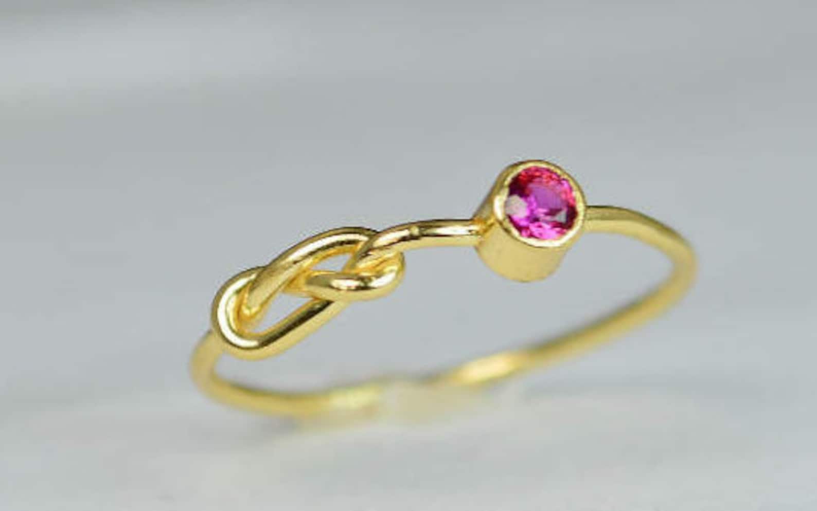 14k Gold Ruby Infinity Ring 14k Gold Ring Stackable Rings - Etsy