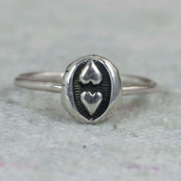 Double Heart Ring - Etsy