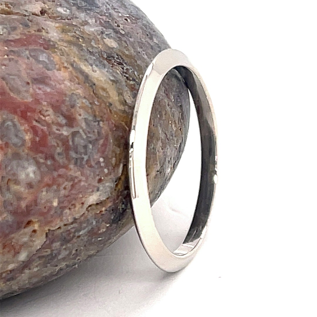 Knife Edge Ring, White Gold 10k, 14k, 18k, Triangle Gold Band, Triangle ...