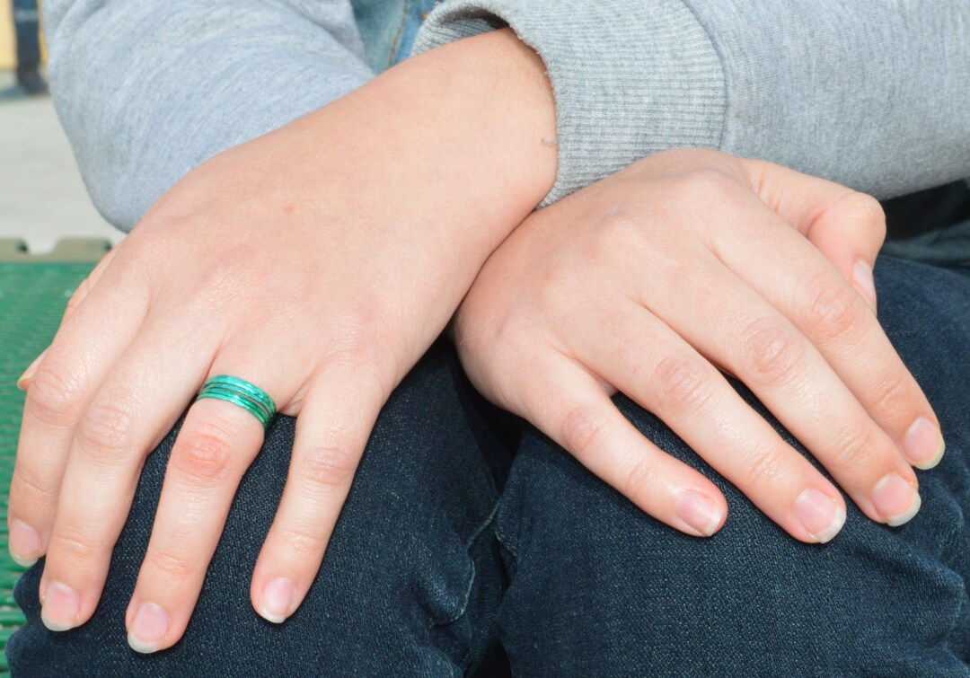 Super Thin Emerald Silver Stackable Ring(s),green Ring, Stack Rings ...