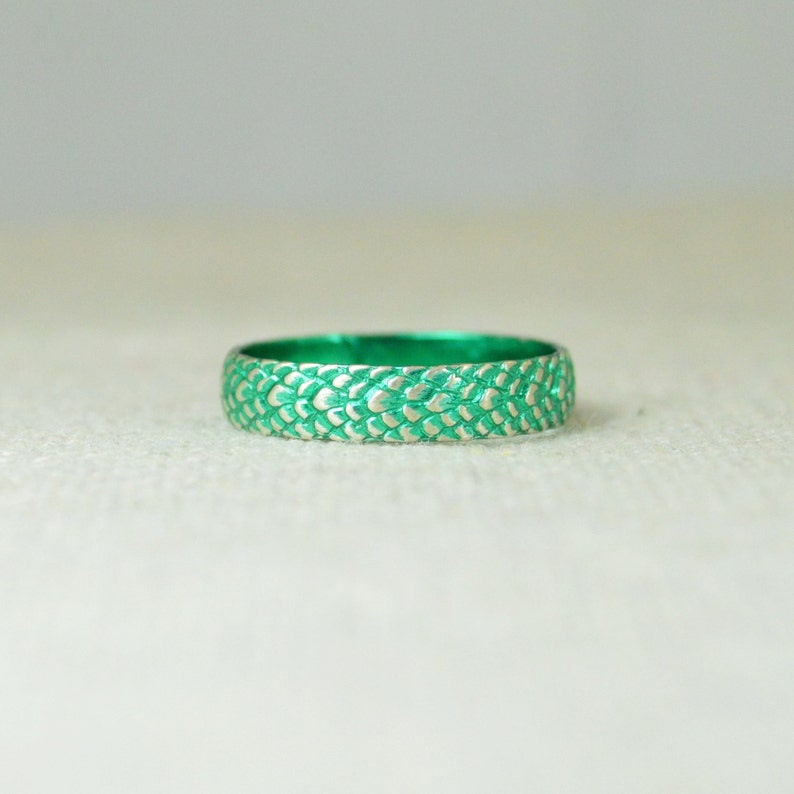 Green Snake Scale Ring Sterling Ring Green Dragon Scale - Etsy