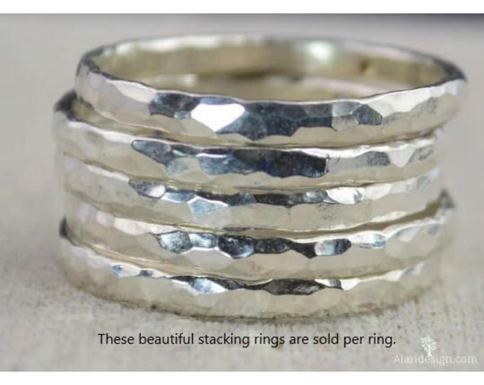Super Thick Pure Silver Stackable Ring(s), Stack Ring, Stacking Ring ...
