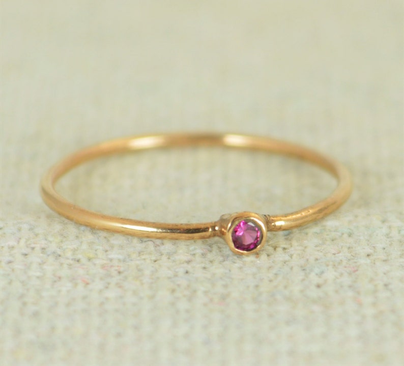 Tiny Ruby Ring Ruby Stacking Ring Rose Gold Filled Ruby - Etsy Canada