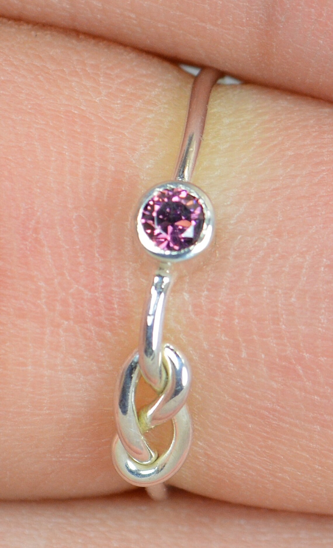 Alexandrite Infinity Ring Sterling Silver Stackable Rings - Etsy