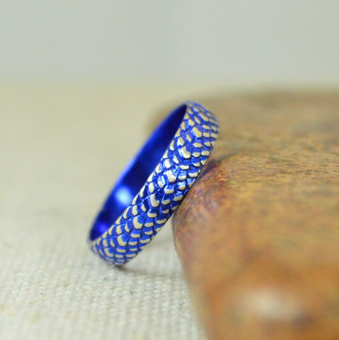 Blue Dragon Scale Ring Sterling Ring Blue Snake Scale Ring | Etsy