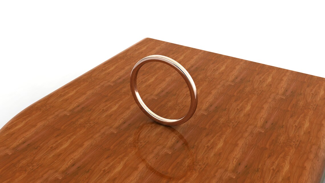 1.5mm Square Rose Gold Ring 10k 14k or 18k Solid Gold - Etsy