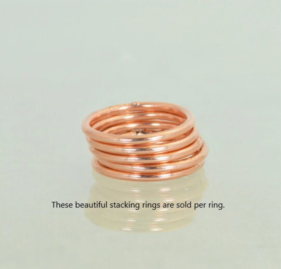 Round Copper Classic Size Stackable Ring(s), Copper Rings, Stackable ...