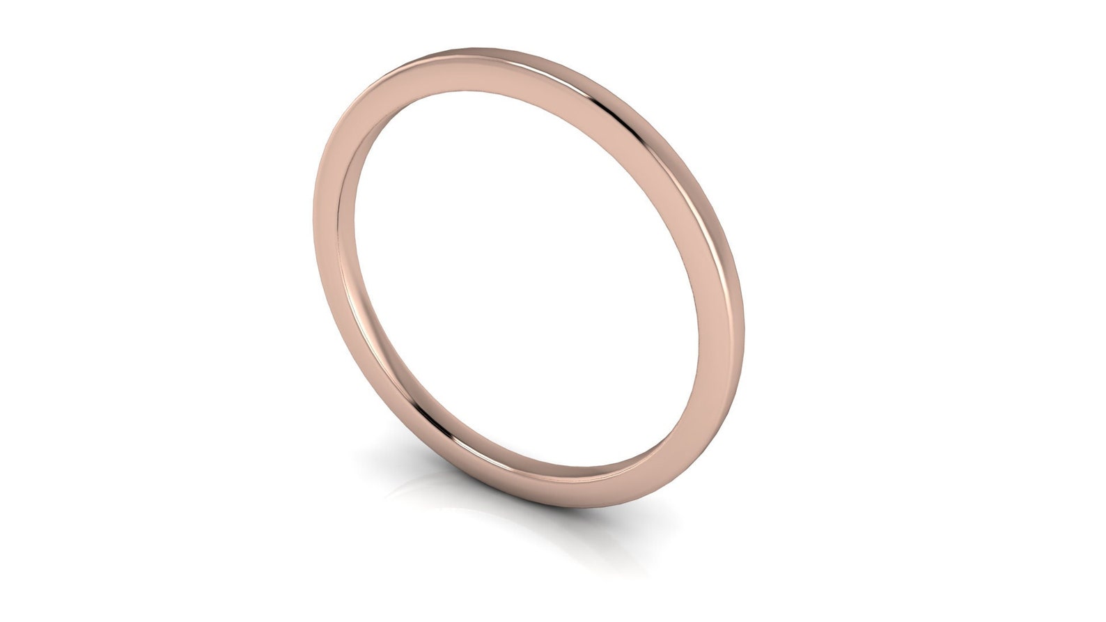 1.5mm Square Rose Gold Ring 10k 14k or 18k Solid Gold - Etsy