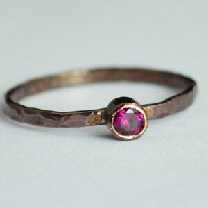 Bronze Copper Ruby Ring, Classic Size, Stackable Rings, Mother's Ring ...
