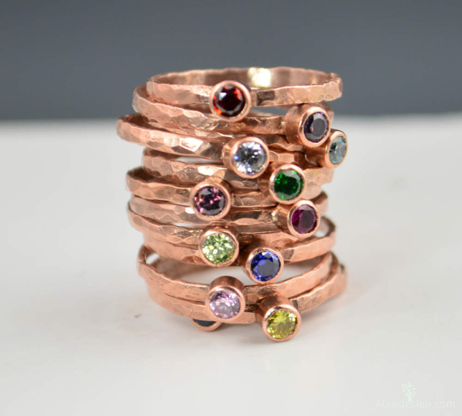Stackable Copper Birthstone Rings Copper Gemstone Ring - Etsy