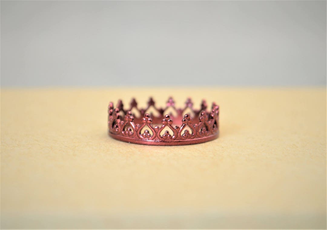 Dainty Maroon Crown Ring, Maroon Princess Crown Ring, Princess Ring ...