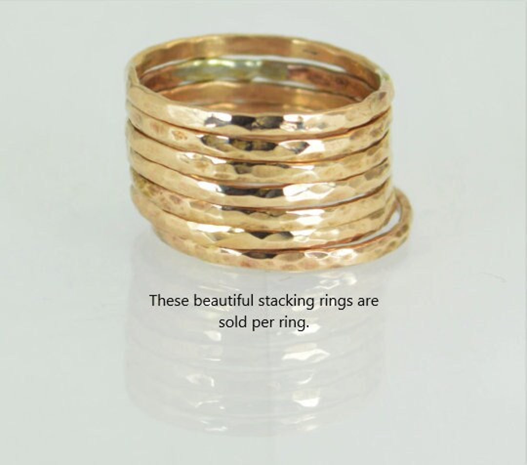 Hammered Classic Size Bronze Ring(s), Bronze Ring, Bronze Stacking Ring ...
