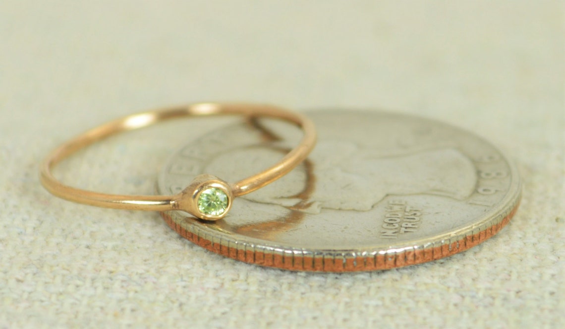 Tiny Peridot Ring Peridot Ring Filled Rose Gold Rose Gold - Etsy
