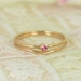 Tiny Ruby Ring Set, Solid Rose Gold Wedding Set, Stacking Ring, Solid 14k Gold Ruby Ring, July ...