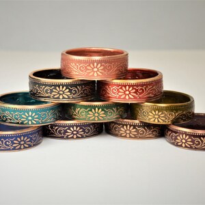 Coin Ring, Red Ring, Japanese Ring, Bronze Ring, Japanese Coin ...