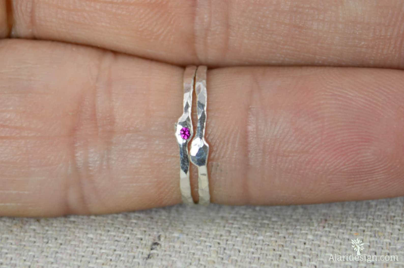 Freeform Topaz Ring Pure Silver Stackable Rings Mothers | Etsy