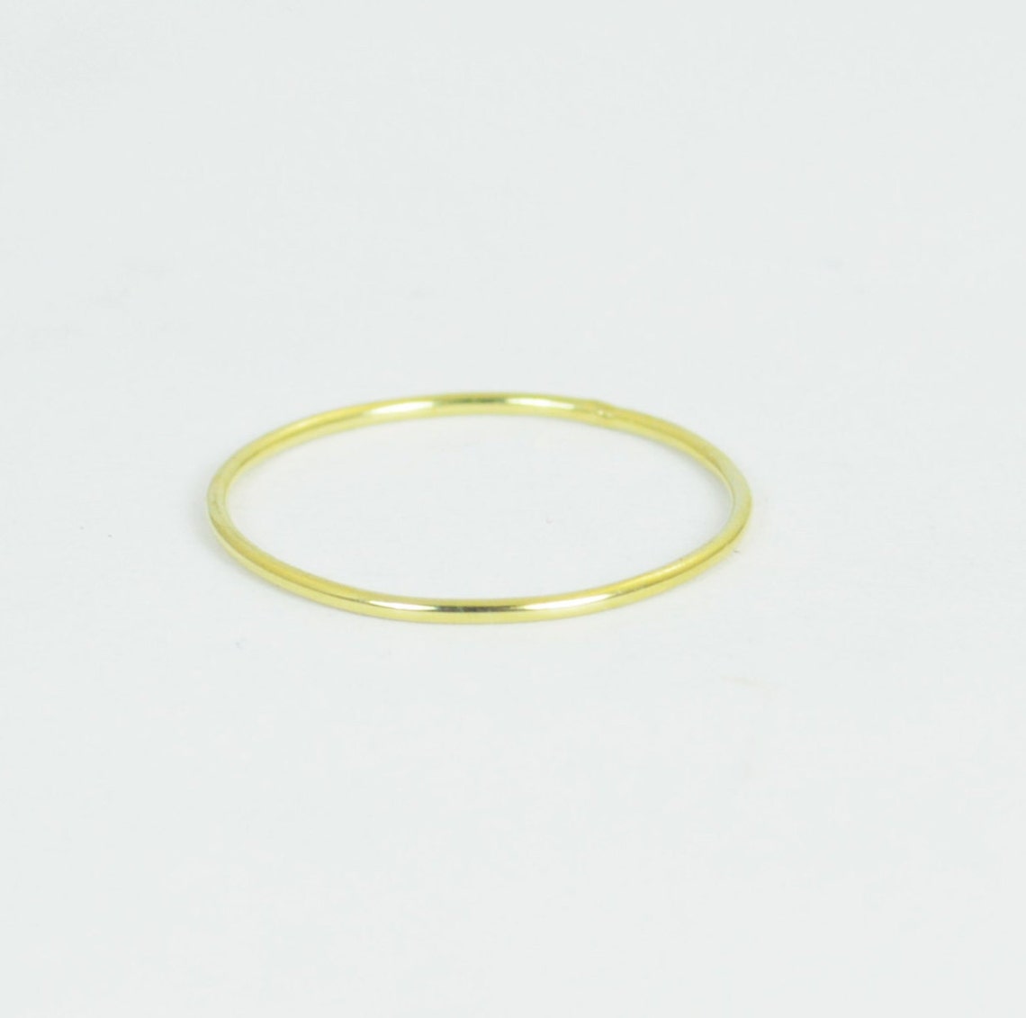 Solid 14K Green Gold Ring Super Thin Stacking Round Minimal - Etsy