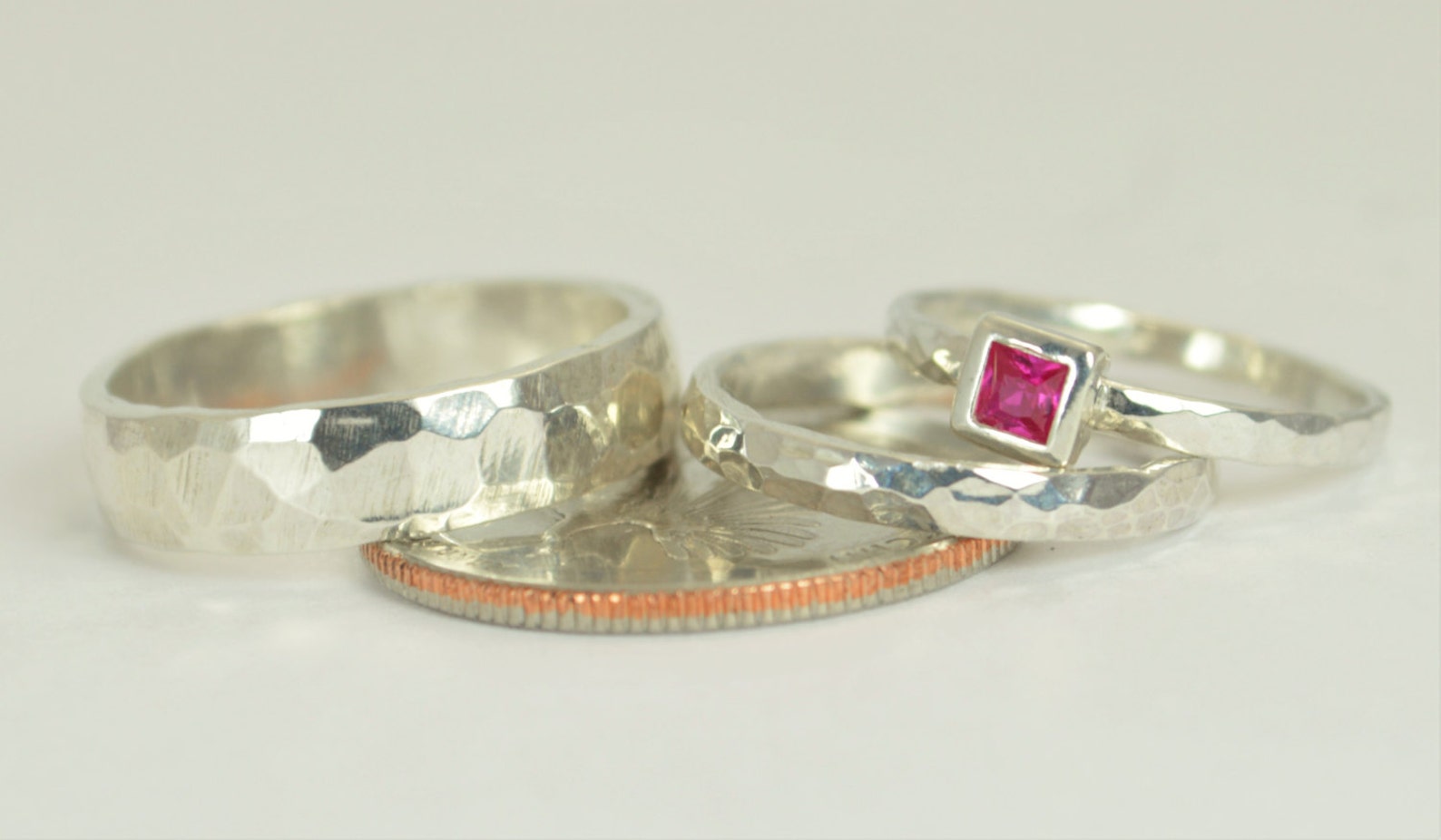 Square Ruby Engagement Ring Sterling Silver Ruby Wedding | Etsy