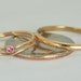 Tiny Ruby Ring Set, Solid Rose Gold Wedding Set, Stacking Ring, Solid 14k Gold Ruby Ring, July ...