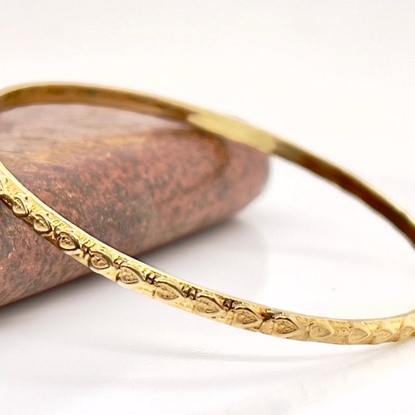 Antique Solid Gold Bangle Bracelet - Etsy