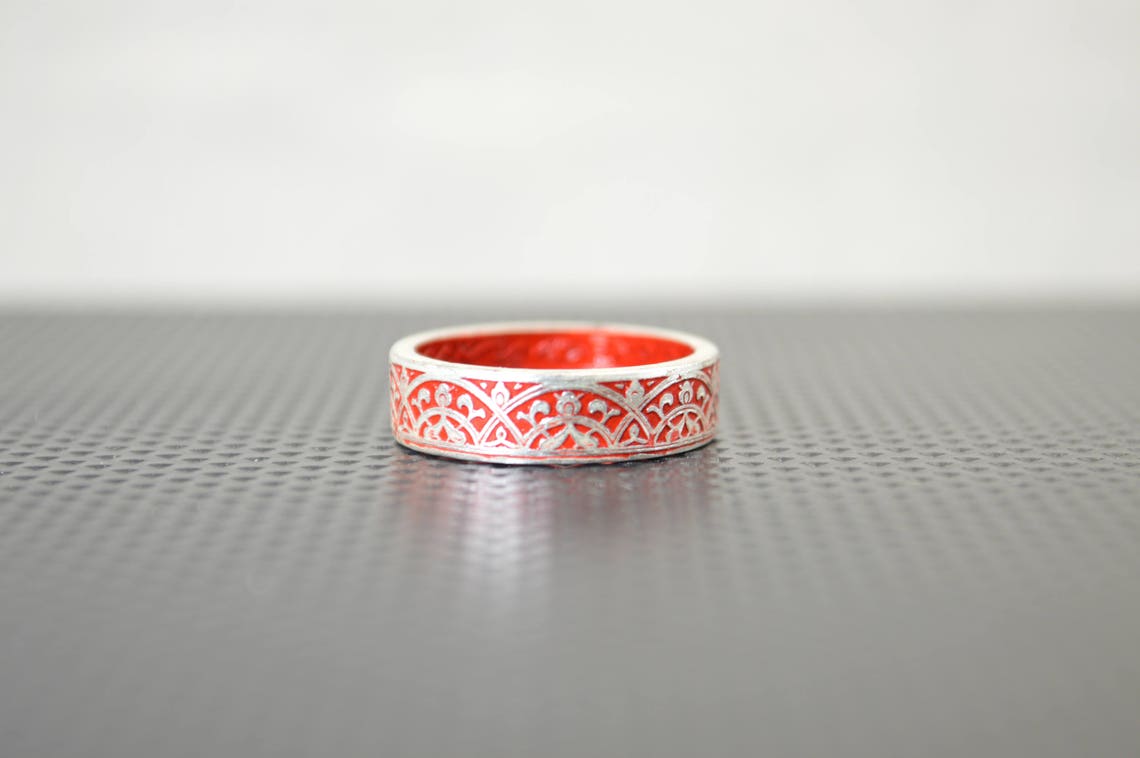 Moroccan Coin Ring Red Coin Ring Stained Glass Ring Red - Etsy