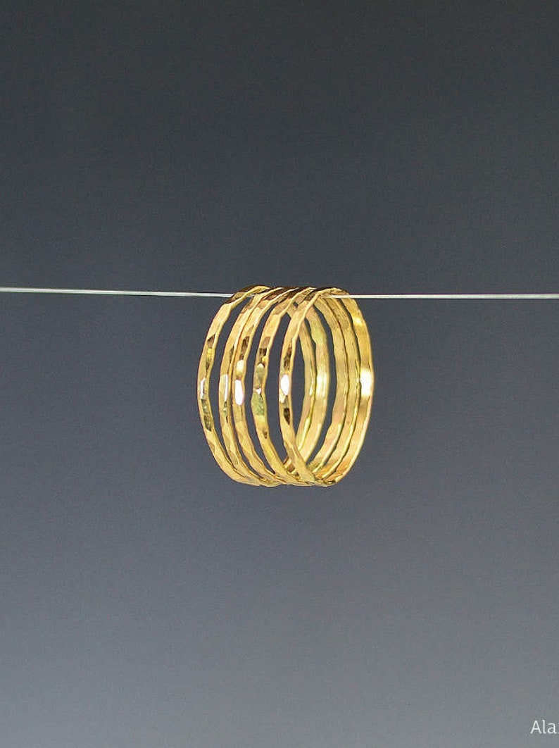 Set of 5 Super Thin 14k Gold Stackable Rings 14k Gold Filled - Etsy