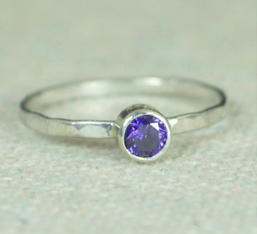 Small Silver Amethyst Ring, Amethyst Ring, Gemstone Ring, February ...