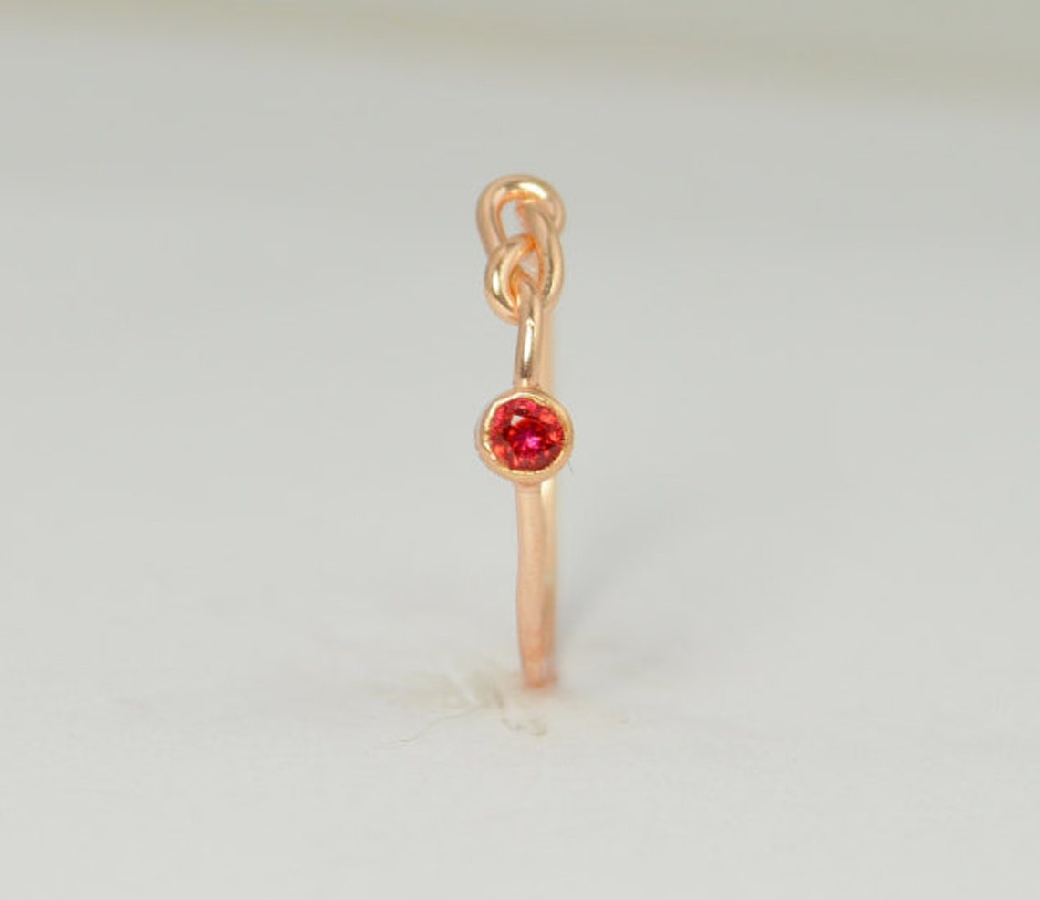 Rose Gold Ruby Infinity Ring Infinity Ring July Birthstone - Etsy