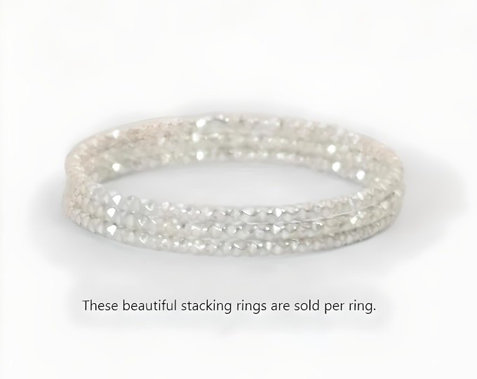 Thin Round Faceted Sterling Ring(s), Dainty Silver Ring, Minimal Silver ...