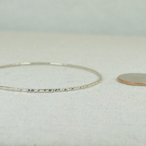 Thin Silver Bangle, Tree Bark Bangle, Thin Bangle, Stacking Bangles, Sterling Silver Bangle ...