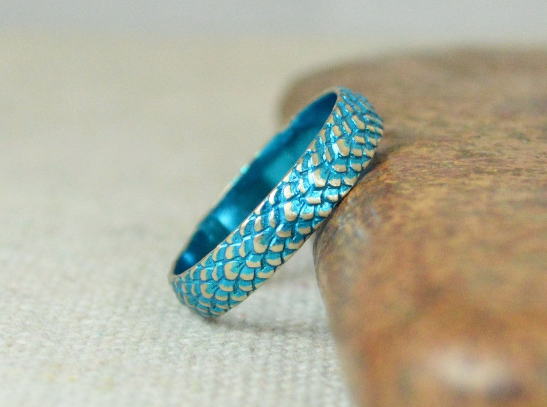 Turquoise Snake Scale Ring, Sterling Ring, Dragon Scale Ring, Turquoise ...