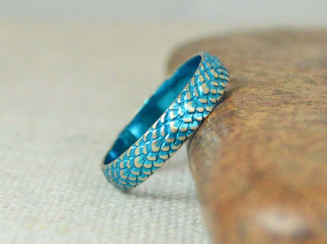 Turquoise Snake Scale Ring Sterling Ring Dragon Scale Ring | Etsy