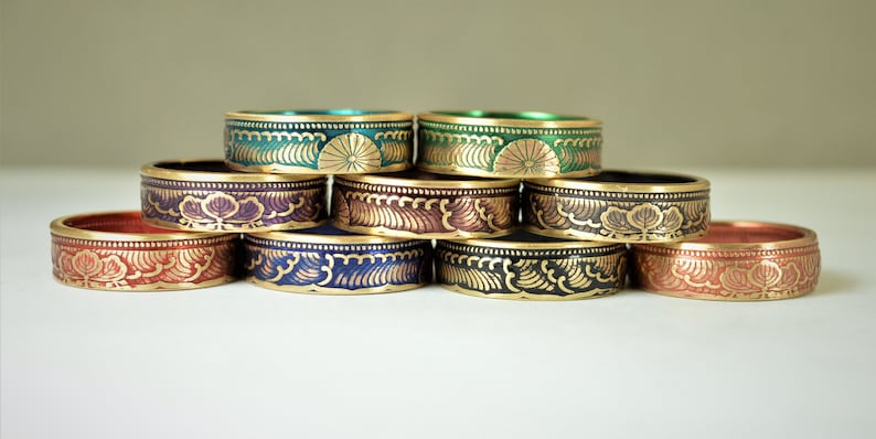 Japanese Coin Ring Red Ring Wave Ring Japanese Art Brass - Etsy