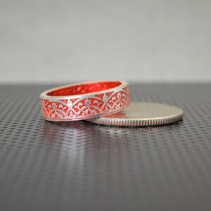 Moroccan Coin Ring, Red Coin Ring, Stained Glass Ring, Red Ring, Coin ...