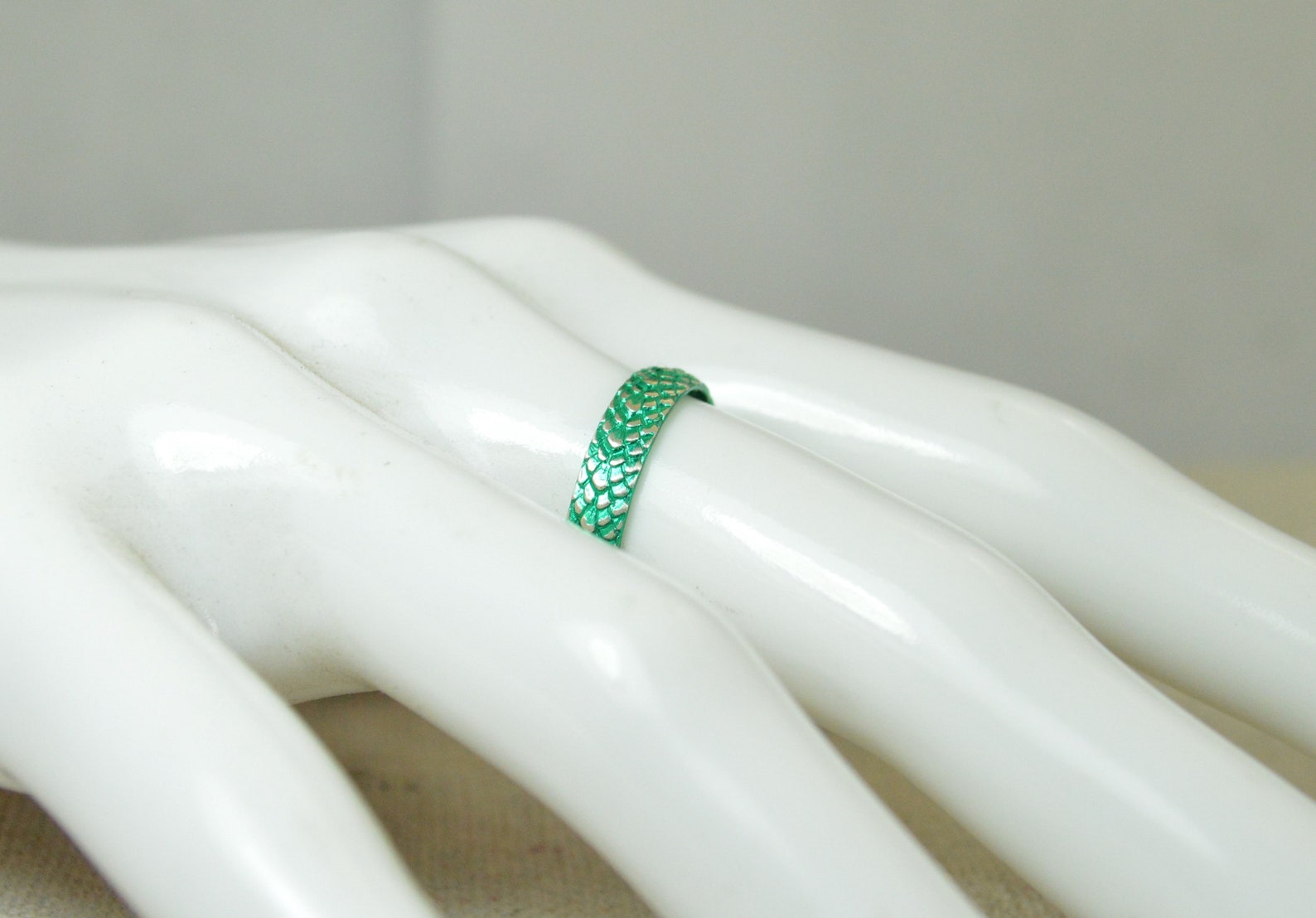 Green Snake Scale Ring Sterling Ring Green Dragon Scale - Etsy