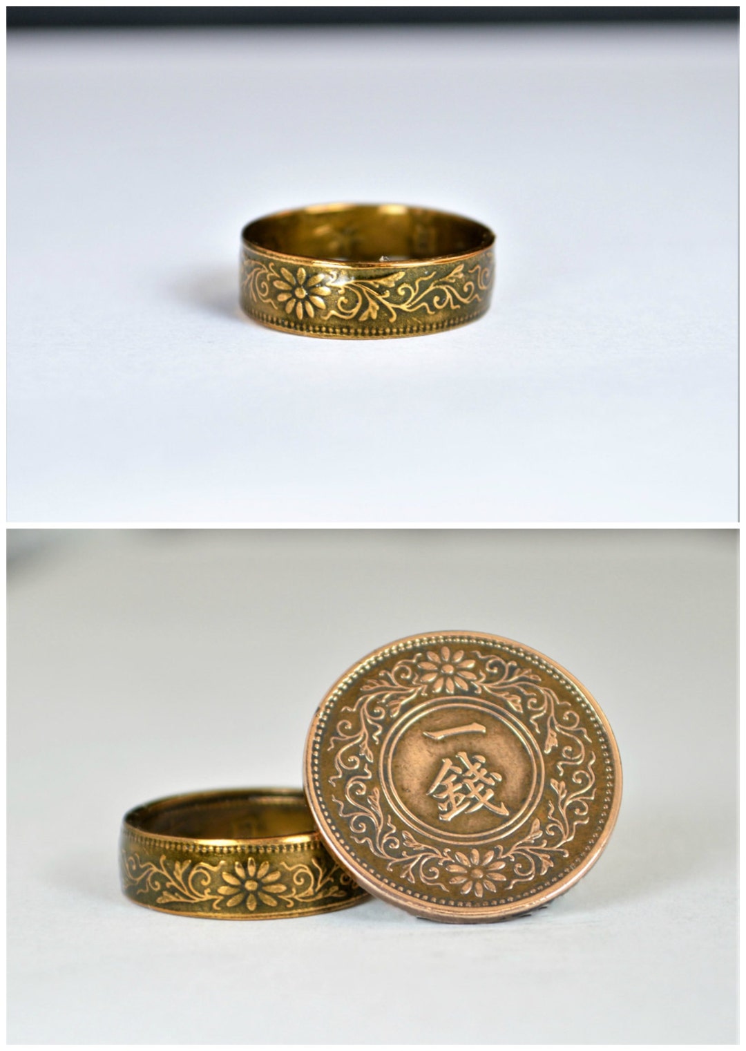 Bronze Ring, Japanese Ring, Coin Ring, Japanese Coin, Japanese Jewelry ...