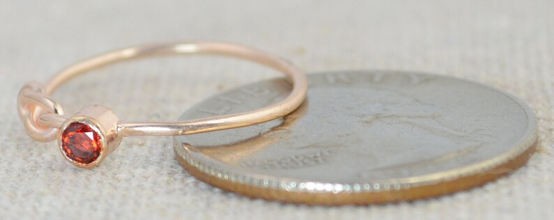 Garnet Infinity Ring Rose Gold Filled Ring Stackable Rings | Etsy